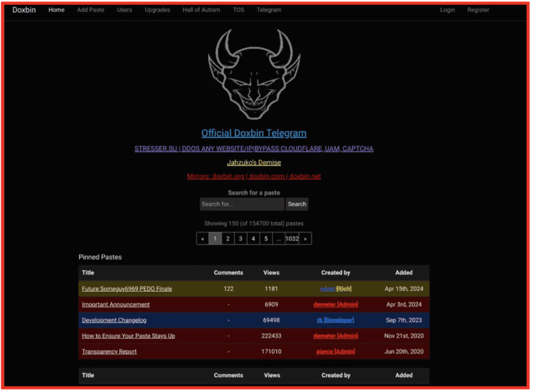 Site Spotlight: Doxbin | DarkOwl